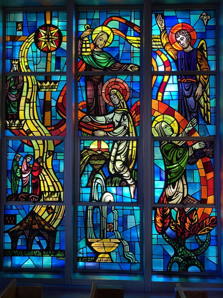 Fifth Window: The Annunciation and Birth of Jesus | Saint Katharine of ...